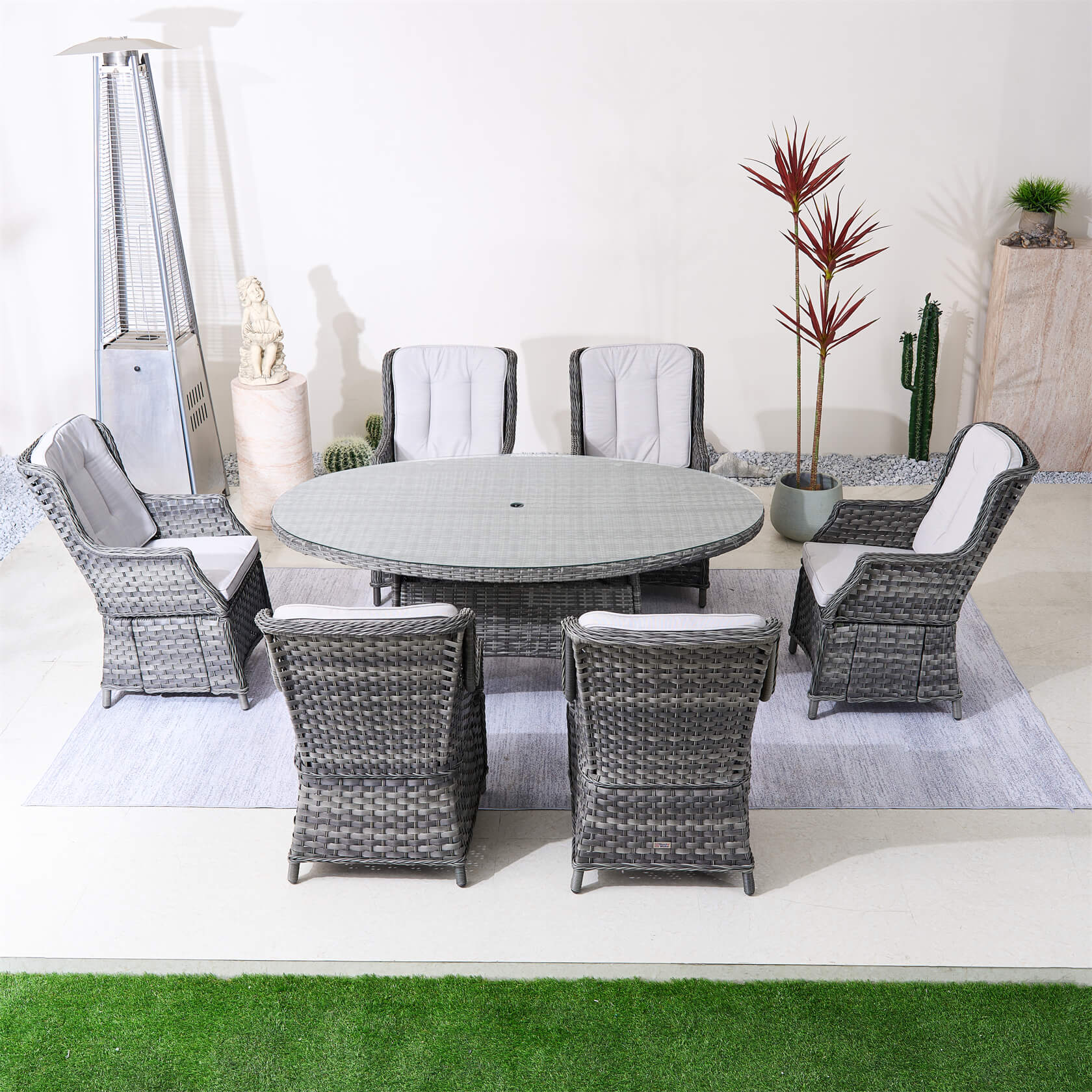 Ravenna 6-Seat Outdoor Dining Set with Oval Dining Table (PAD-1713+010 ...